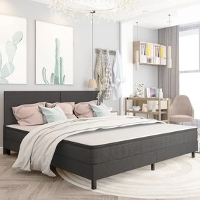 Postel boxspring tmavě šedá textil 200 x 200 cm 3054711