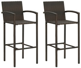 Barové stoličky 2 ks hnědé polyratan,  313451