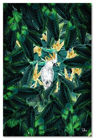 Gario Obraz na plátně Diamantový papoušek v listu - Rubiant Rozměry: 40 x 60 cm