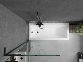 Mexen Next L, 1-křídlová vanová zástěna 80 x 150 cm, 6mm čiré sklo, černý profil, 895-080-000-03-00-70