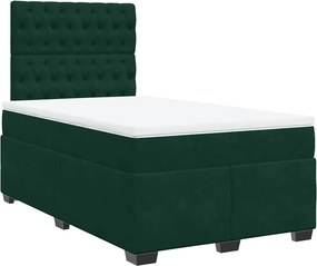 Box spring postel s matrací tmavě zelená 120 x 200 cm samet 3293191