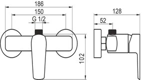 Novaservis METALIA 58 58062/1,0 sprchová baterie bez příslušenství