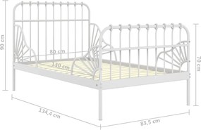 vidaXL Prodloužitelný rám postele kov 80 x 130/200 cm [324741] Barva: Šedá
