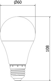 Mexen Nova, LED žárovka E27, A60, 7W, teplá - 3000K, 735 lm - L100-E27-0730-01