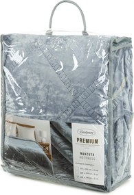 PŘEHOZ NA POSTEL VELVET1 170X210 CM STŘÍBRNÝ