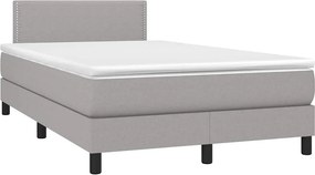 Box spring postel s matrací a LED světle šedá 120x200 cm textil 3133061