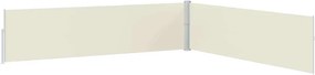 Zatahovací boční markýza / zástěna 170 x 1200 cm krémová 313394