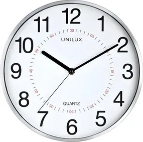 Unilux ARIA šedá / Nástěnné hodiny / O 28,5 cm / Plast / Baterie AA