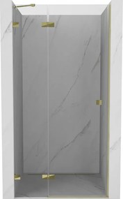 Mexen, Mexen Lunar výklopné sprchové dveře levé 80 cm, transparentní, zlaté - 834-080-000-50-00-L