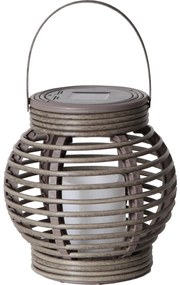 Hnědá solární LED lucerna vhodná do exteriéru Star Trading Rotang, výška 16 cm