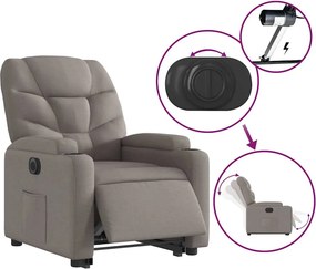 Elektrické zvedací polohovací křeslo taupe textil 3204628