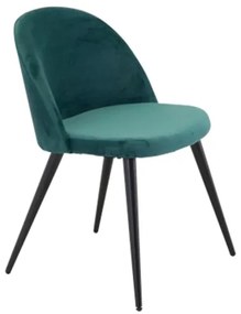 Velvet židle zelená