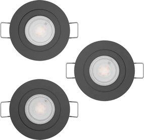 Eglo 902265 -SADA 3x LED Podhledové bodové svítidlo BARRANCO LED/4,8W/230V černá