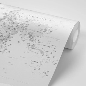 Samolepící tapeta klasická černobílá mapa s okrajem