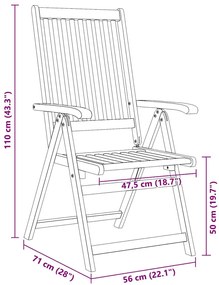 vidaXL Marketos Skládací zahradní židle 4 ks masivní akáciové dřevo