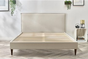 Béžová čalouněná dvoulůžková postel s roštem 160x200 cm Sary – Bobochic Paris