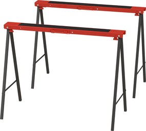 DURHAND Sada 2 ks pracovních kozlů, stojanů pro řemeslníky, nosnost až 250 kg, kov, červená