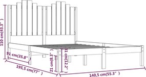 vidaXL Rám postele masivní borovice 135 x 190 cm Double [3103756] Barva: Přírodní