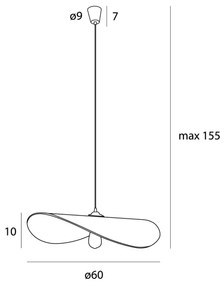 MAXLIGHT P0581 - Lustr na lanku NAP 1xE27/15W/230V pr. 60 cm béžová