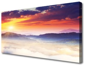Obraz na plátně Hora Slunce Krajina 120x60 cm