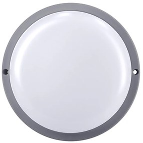 Solight LED venkovní osvětlení kulaté, 20W, 1500lm, 4000K, IP54, 20cm, šedá barva