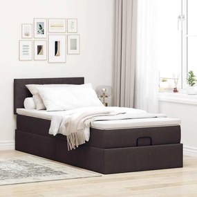 Osmanský postel s matrací tmavě šedá 100x200 cm textil 3311355