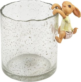 Dekorace závěsný králíček na skleničku - 5*5*9 cm