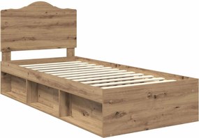 Rám postele Umělecký dub 75 x 190 cm Masivní borové dřevo 3413379