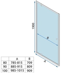 Jednokřídlé sprchové dveře REA PRIMO SWING 80 cm, chrom/transparent - bez vaničky