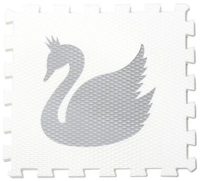 Vylen Pěnové podlahové puzzle Minideckfloor Labuť Bílý se světle šedou labutí 340 x 340 mm