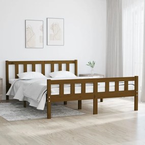 810662 vidaXL Rám postele medově hnědý masivní dřevo 140 x 190 cm