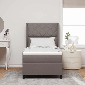Postel s boxspringem s čelo Taupe 100 x 200 cm textil 3340617