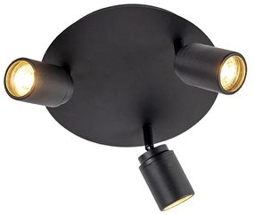 Moderní koupelnové bodové černé 3-světlo IP44 - Ducha
