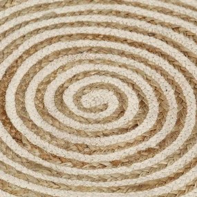 Ručně vyrobený koberec z juty spirálový design bílý 120 cm 133717