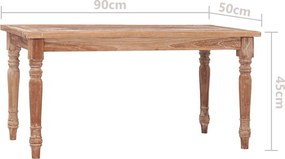 vidaXL Teakový konferenční stolek Batavia, 90x50x45 cm [316036] Barva: světle hnědá