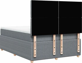 Box spring postel s matrací světle šedá 160 x 200 cm textil 3292121