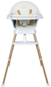 OnaDnes -20% Bílá kovová jídelní židlička Quax Ultimo 62 - 92 cm s bukovou podnoží