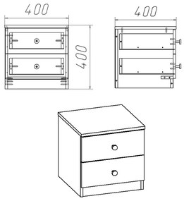 Vomaks Noční stolek PKT-5-MDF kalvados