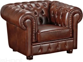 ASKONT Chesterfield Windsor Kožené křeslo 1M Puncované / bez puncování