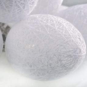 LED světelný řetěz Eggs, 1,6 m, bílá