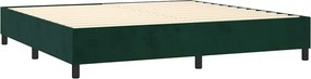Box spring postel s matrací a LED tmavě zelená 200x200 cm samet 3139526