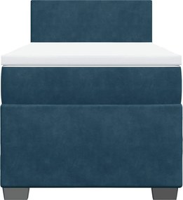 Box spring postel s matrací modrá 100 x 200 cm samet 3288532