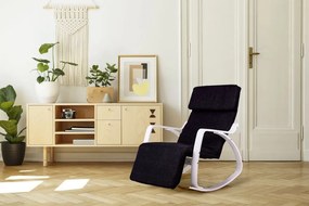 modernHOME Houpací křeslo chaise lounge, bílá/černá TXRC-03 WHITE