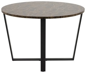 Kulatý stůl s mramorovou deskou Černo - hnědý LULI