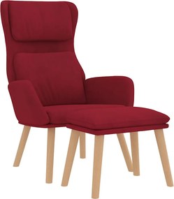 Relaxační křeslo se stoličkou vínové samet 3097825
