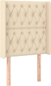 Čelo postele typu ušák krémové 83x16x118/128 cm textil 3119895