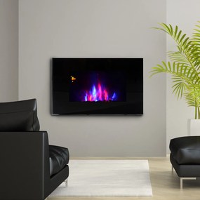HOMCOM® Elektrokamin LED nástěnný krb s efektem plamene a dálkovým ovládáním