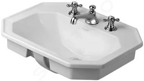 DURAVIT - 1930 Umyvadlo nábytkové 580x470 mm, s přepadem, 1 otvor pro baterii,  WonderGliss, bílá (04765800001)