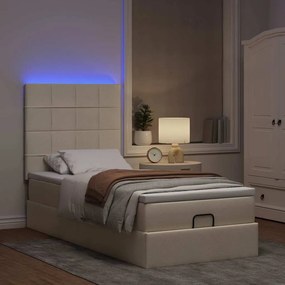Osmanský rám postele s matrací krémově 80x200cm textil 3313966