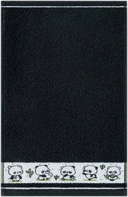 Bavlněný ručník Pandy - černá Velikost: ručníček 30 x 50